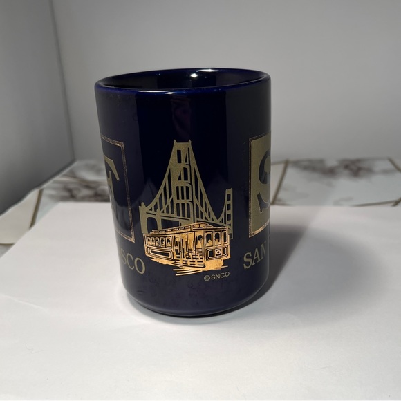 SNCO | Dining | Vintage Snco San Francisco Cobalt Blue Gold Gilding 45 ...